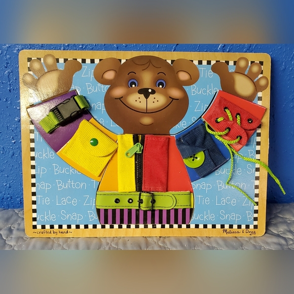 Toys | Melissa Doug Basic Skills Puzzle Board Wooden Bear Educational ...